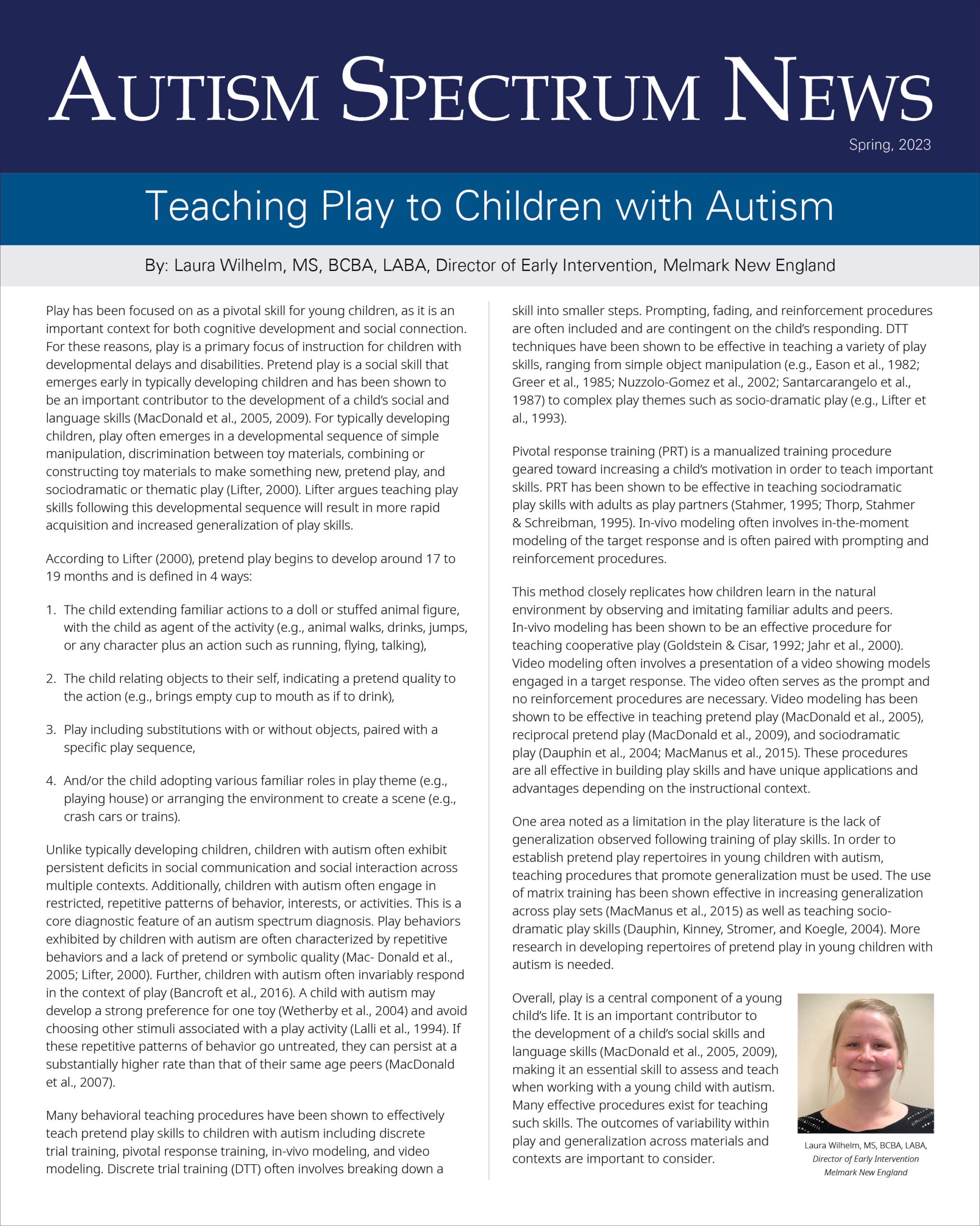 Teaching Play to Children with Autism – Melmark