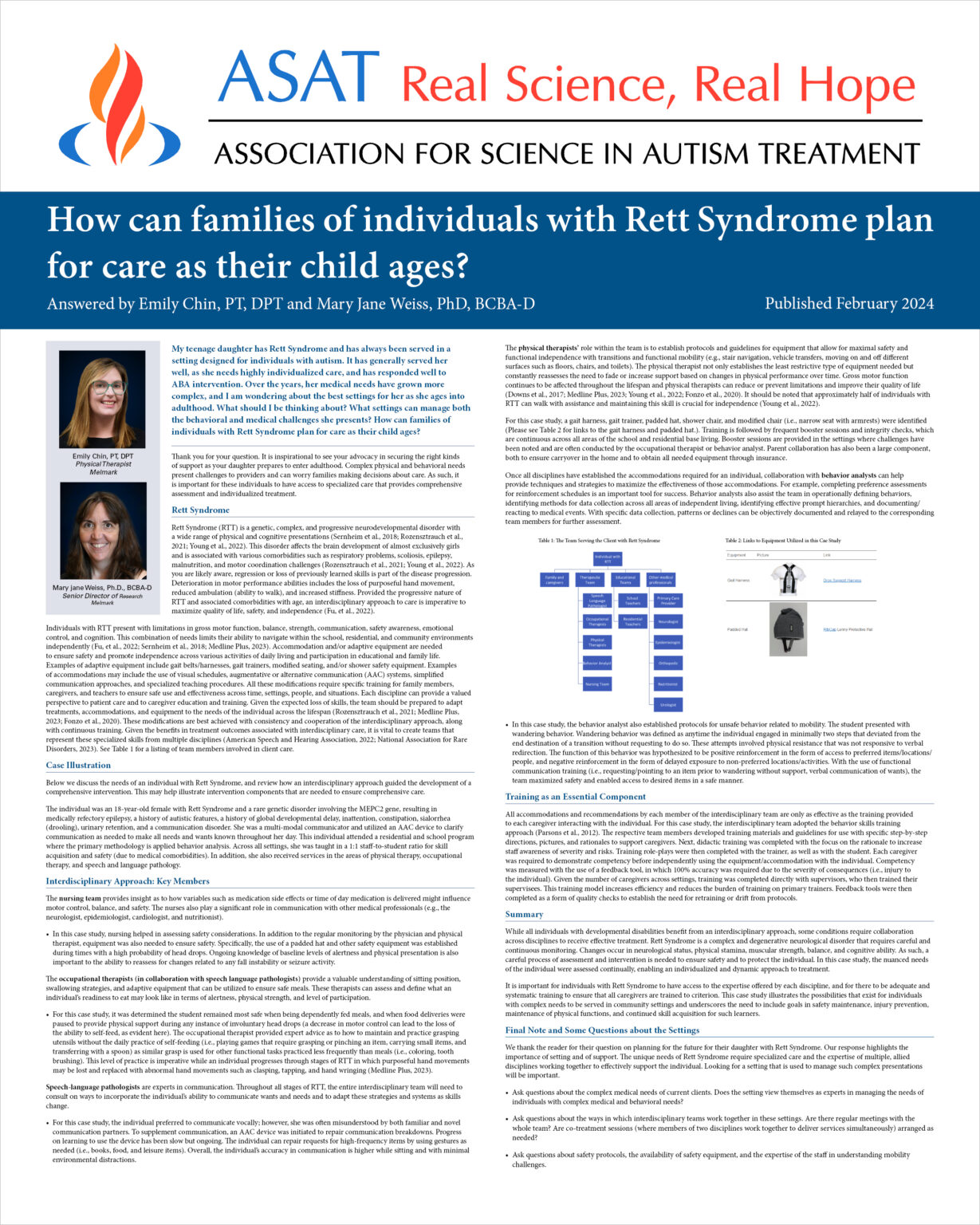 How can families of individuals with Rett Syndrome plan for care as ...