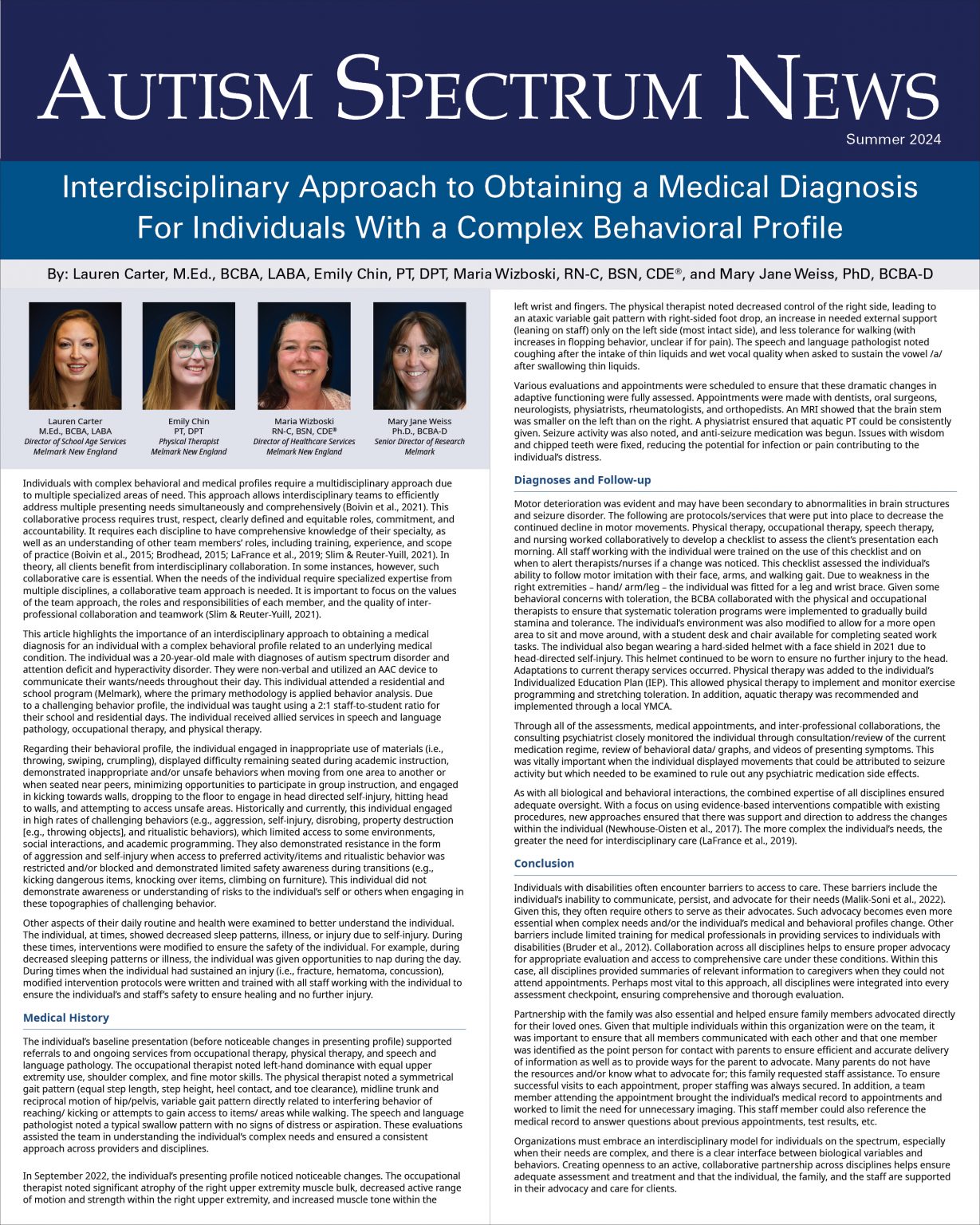 Interdisciplinary Approach to Obtaining a Medical Diagnosis For Individuals With a Complex ...