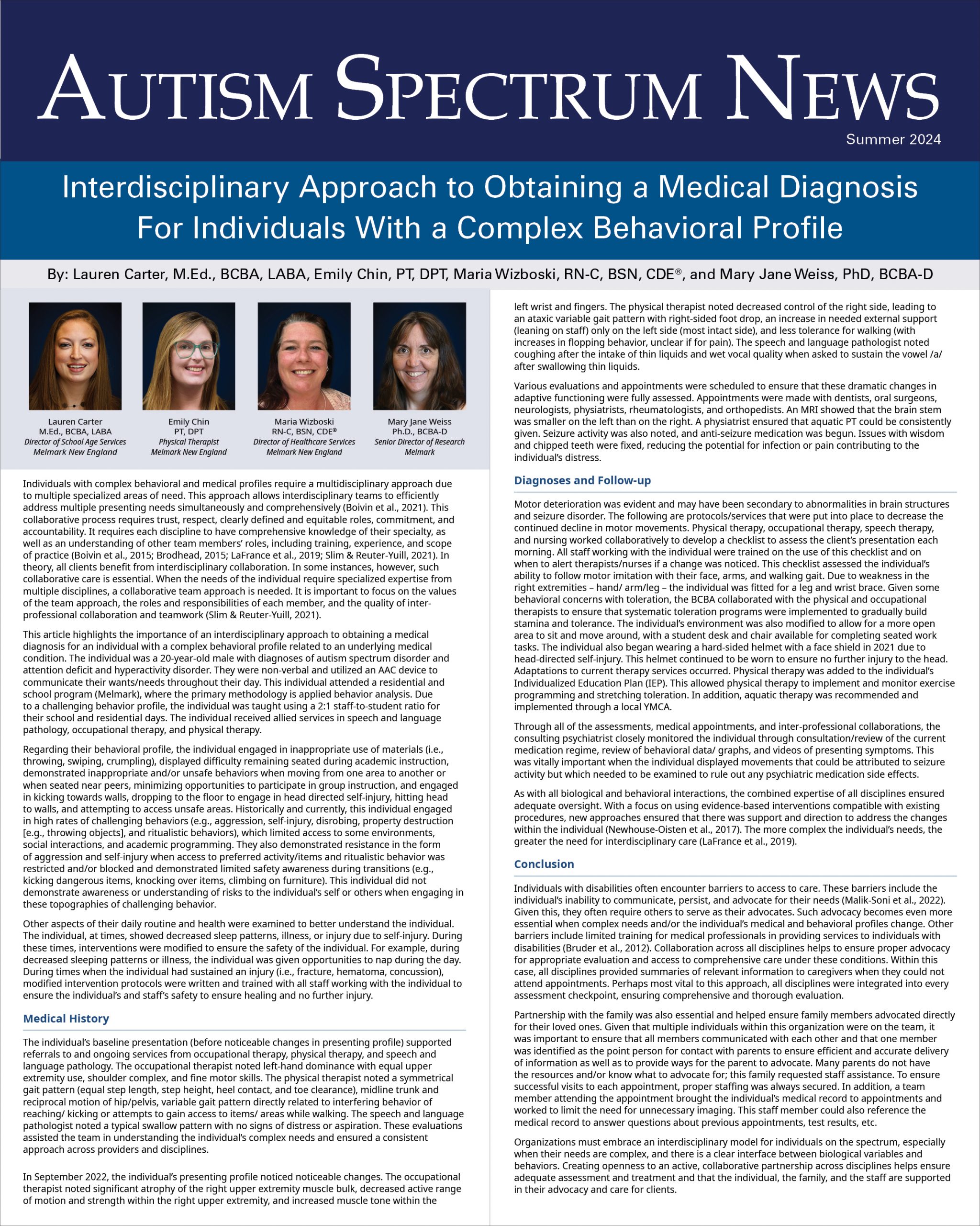 Interdisciplinary Approach to Obtaining a Medical Diagnosis For ...