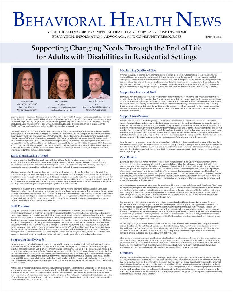 Supporting Changing Needs Through the End of Life for Adults with ...